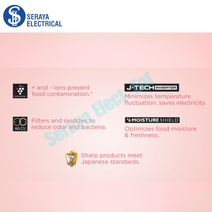 Sharp 280L Two Door Refrigerator (Inverter) SJ2822MSS