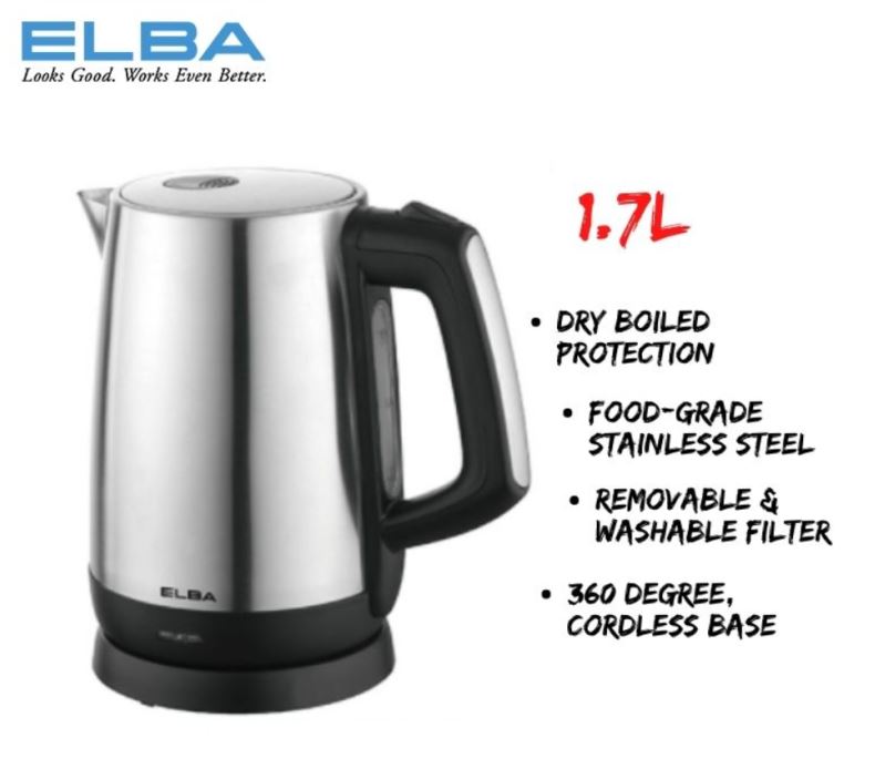 ELBA 1.7L Stainless Steel Jug Kettle EJK-J1762(SS) | Fast Boil - 1NOWmy ...